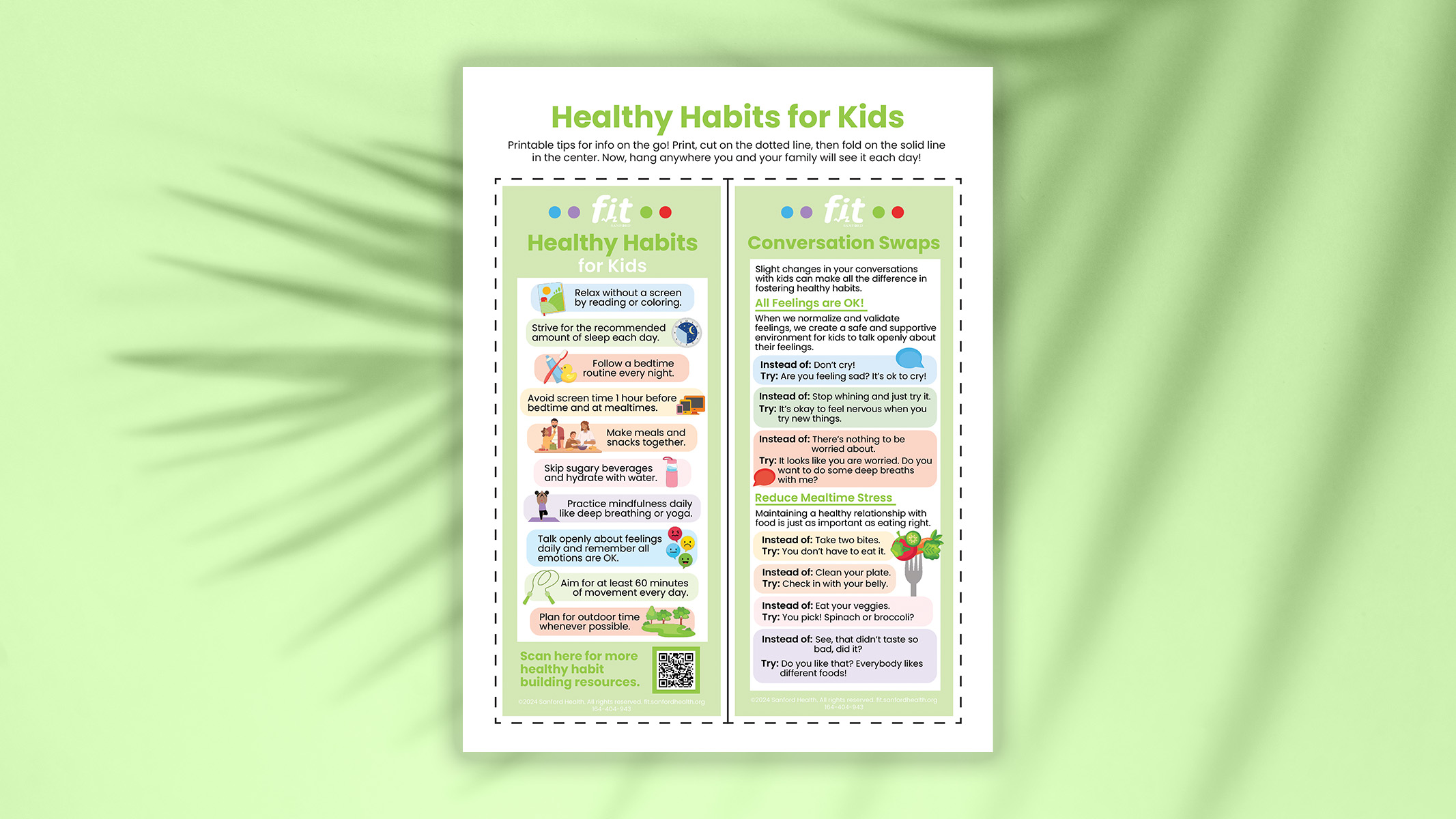 Cheat Sheet for Caregivers: Healthy Habits for Kids | Sanford Fit
