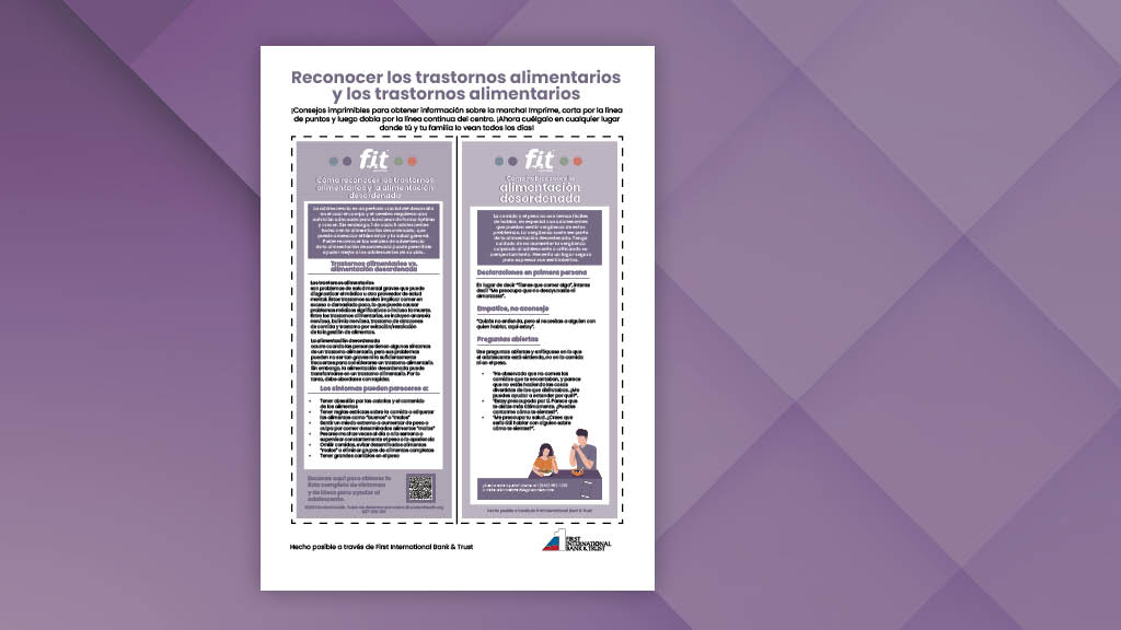 Cheat Sheet for Parents and Caregivers- Breaking Down Disordered Eating ...