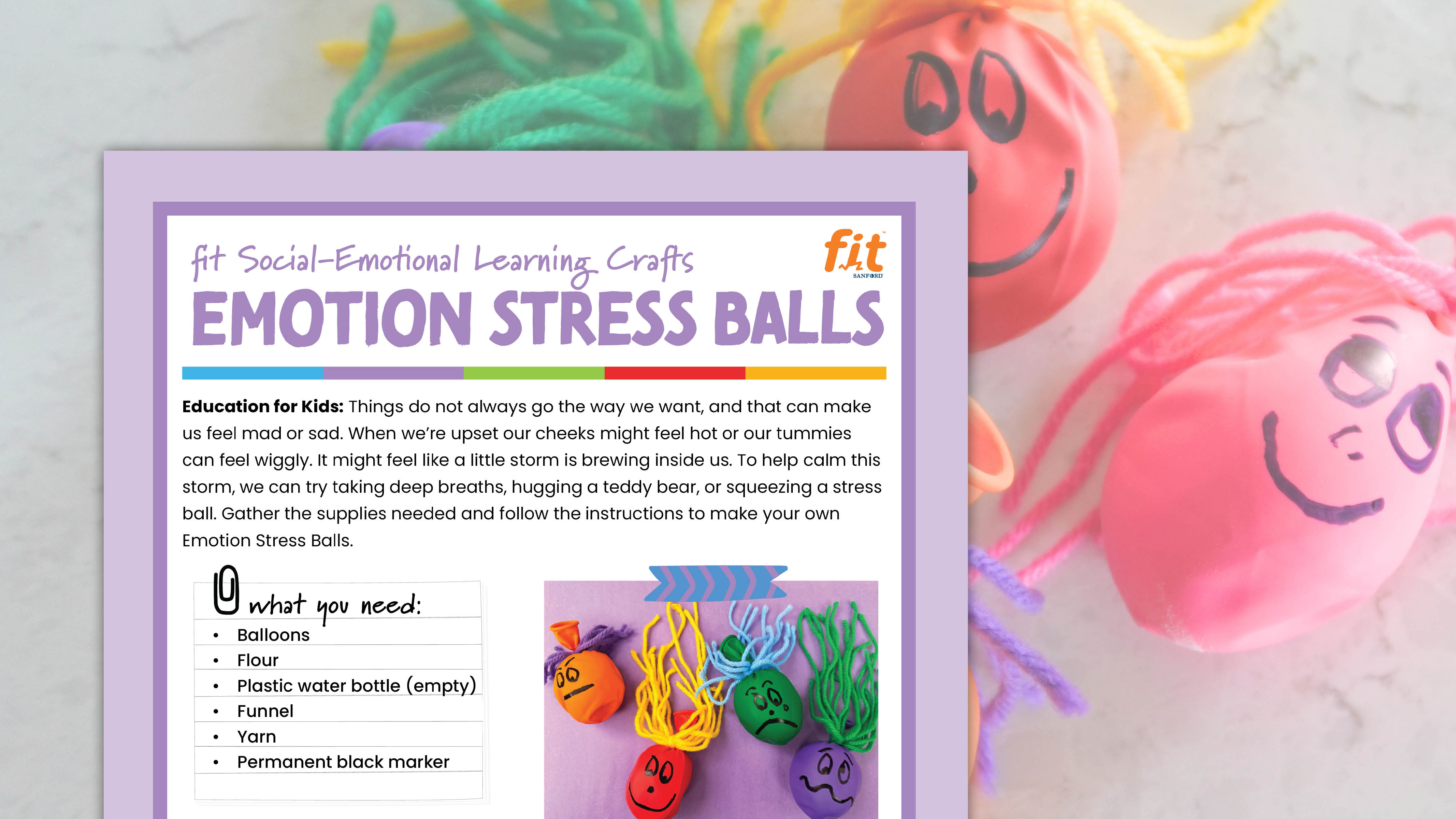 Social Emotional Learning Art Projects: Emotion Stress Balls | Sanford Fit
