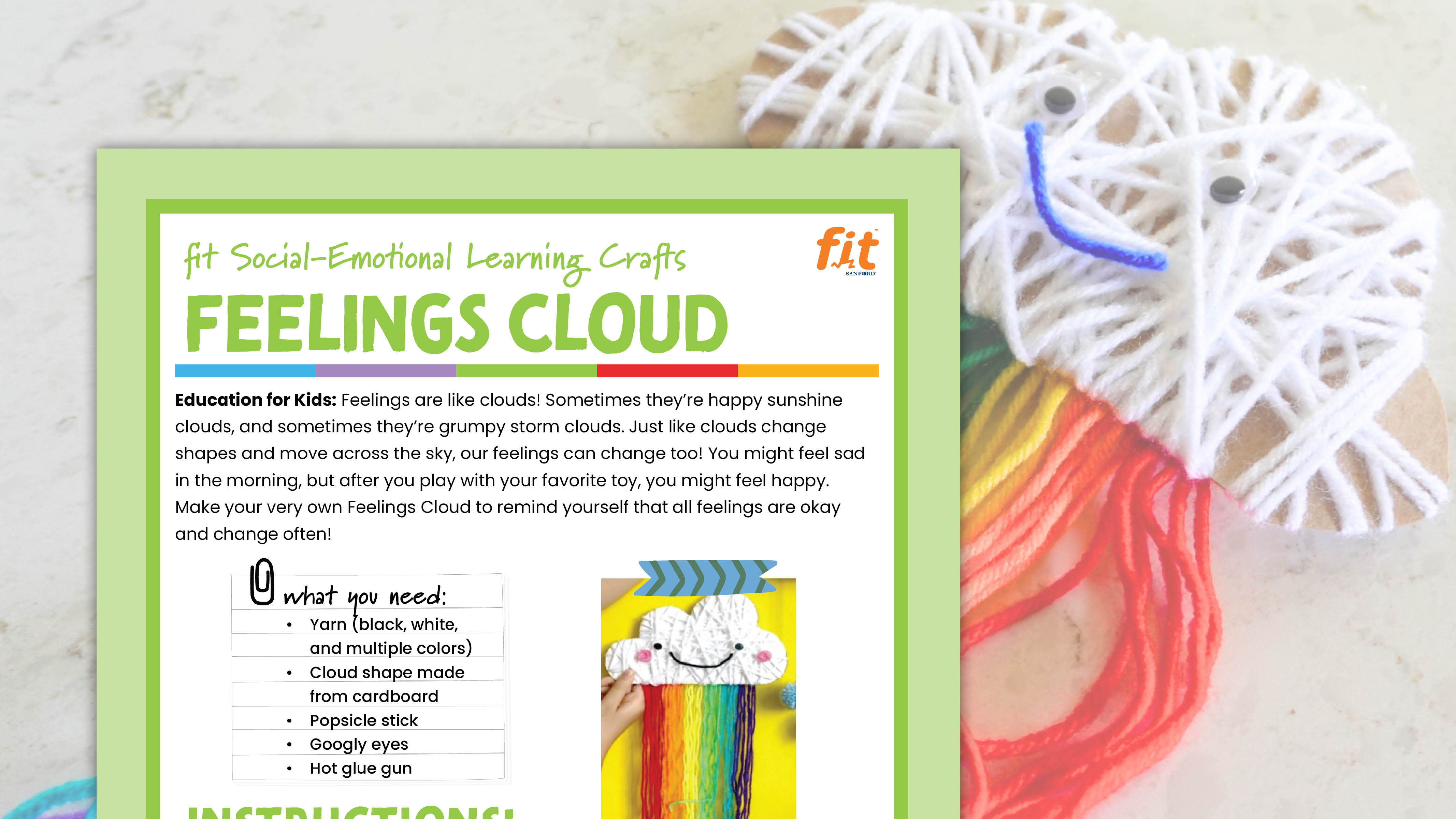 Social Emotional Learning Art Projects: Feelings Cloud Craft | Sanford Fit