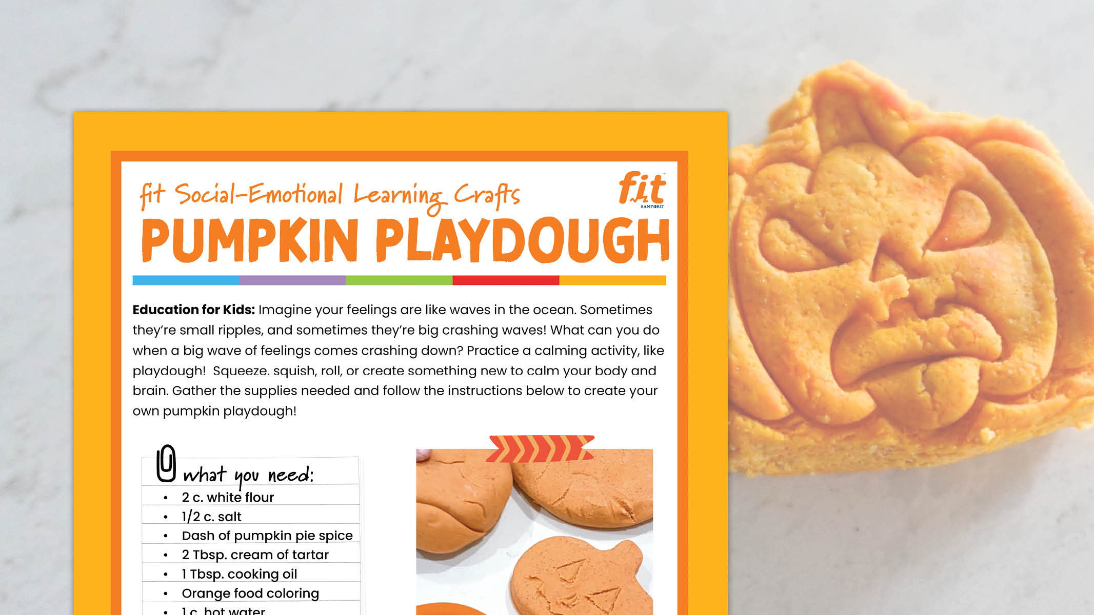 Social Emotional Learning Art Projects: Pumpkin Playdough | Sanford Fit