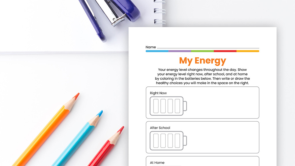 My Energy: A Printable Check-In for Kids | Sanford Fit