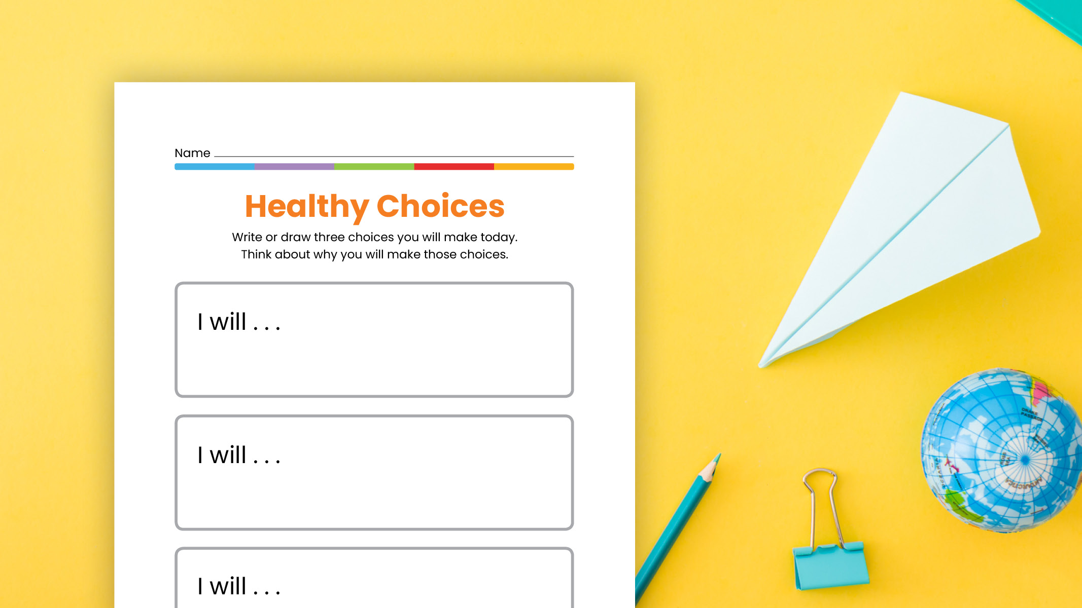 Healthy Choices: A Self-Reflection Printable for Kids | Sanford Fit